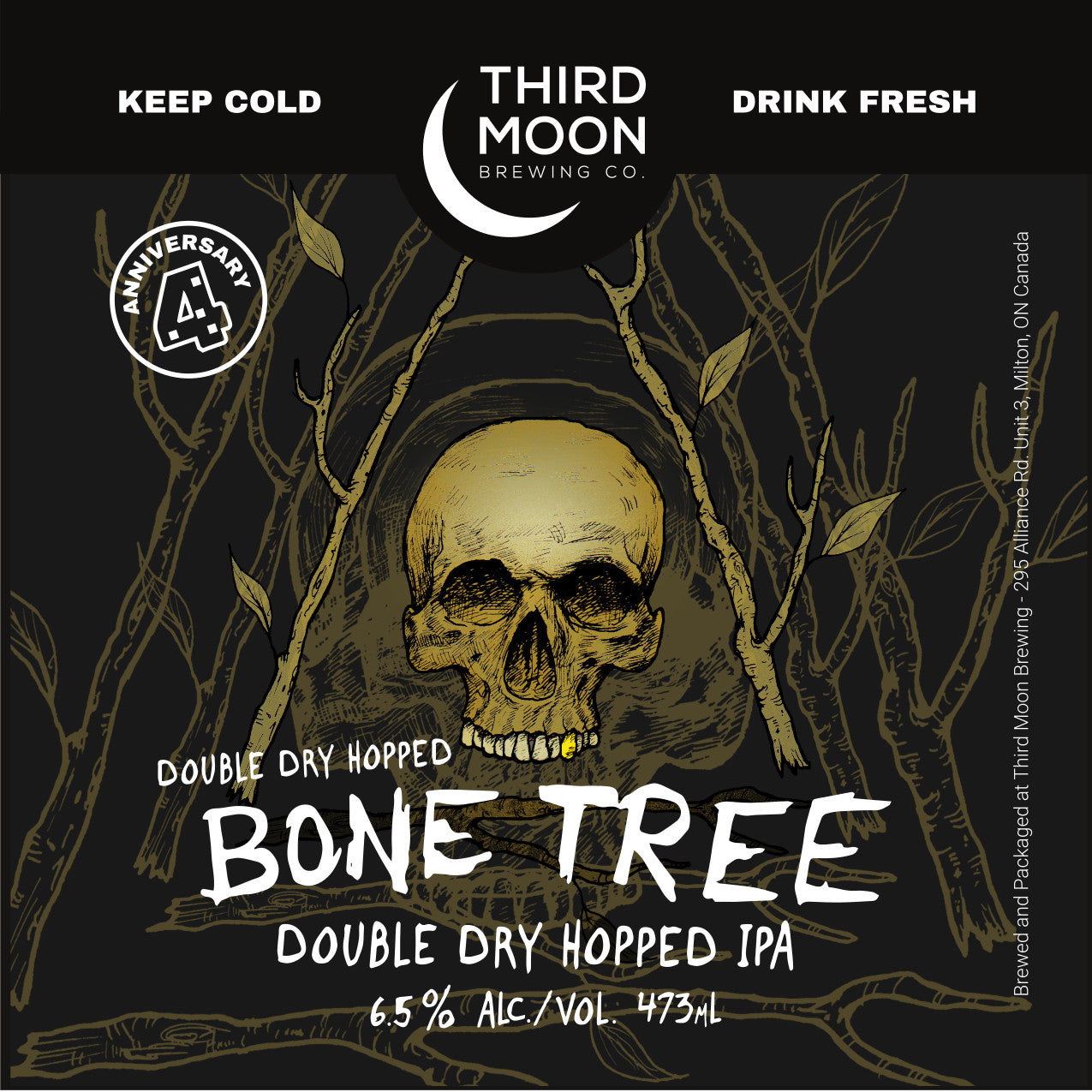 Hazy IPA - 4-pk of "4th anniversary DDH Bone Tree" tall cans – Third ...