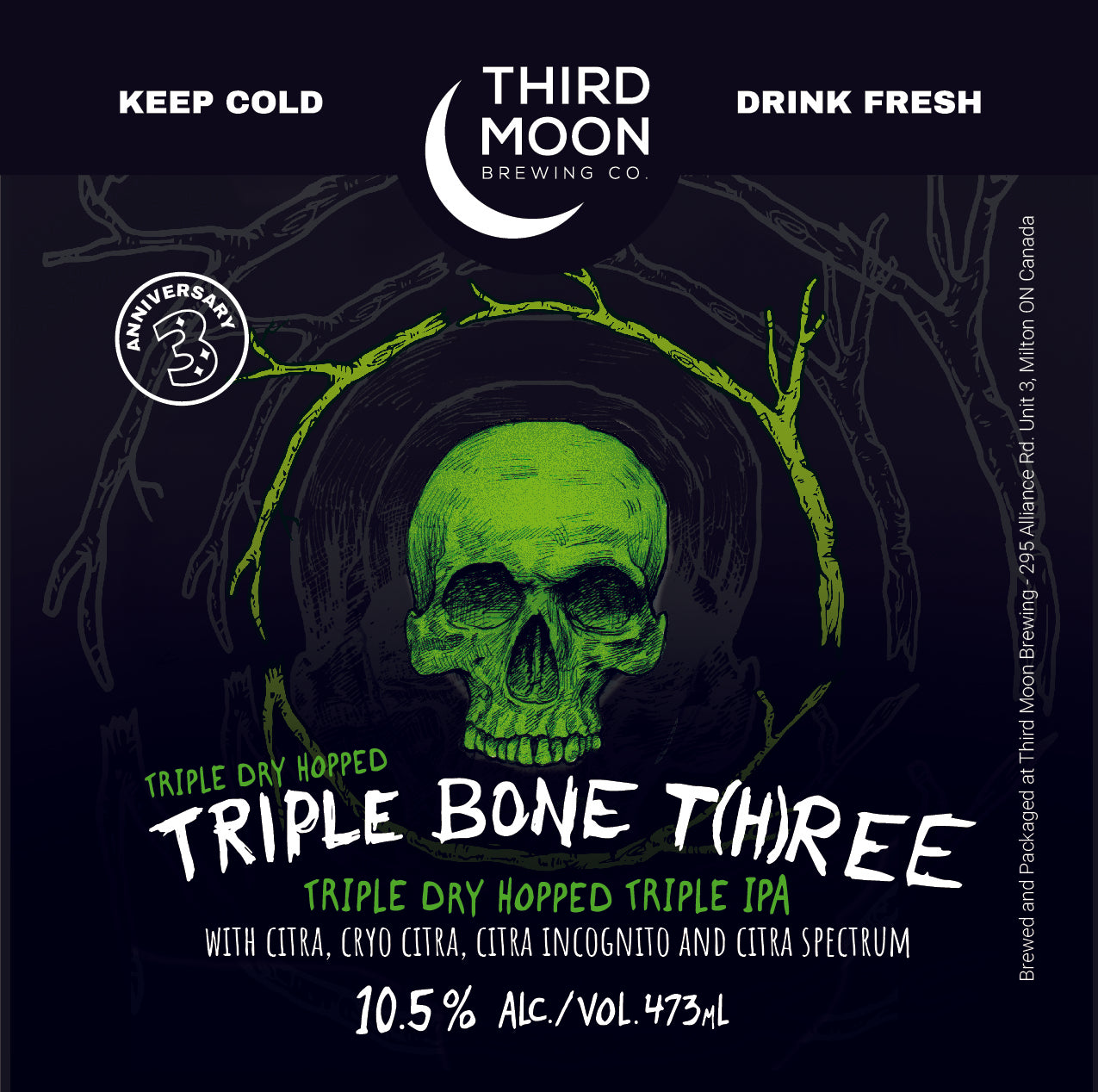 Triple IPA - 4-pk of "Triple Dry Hopped Triple Bone T(h)ree" tall cans ...