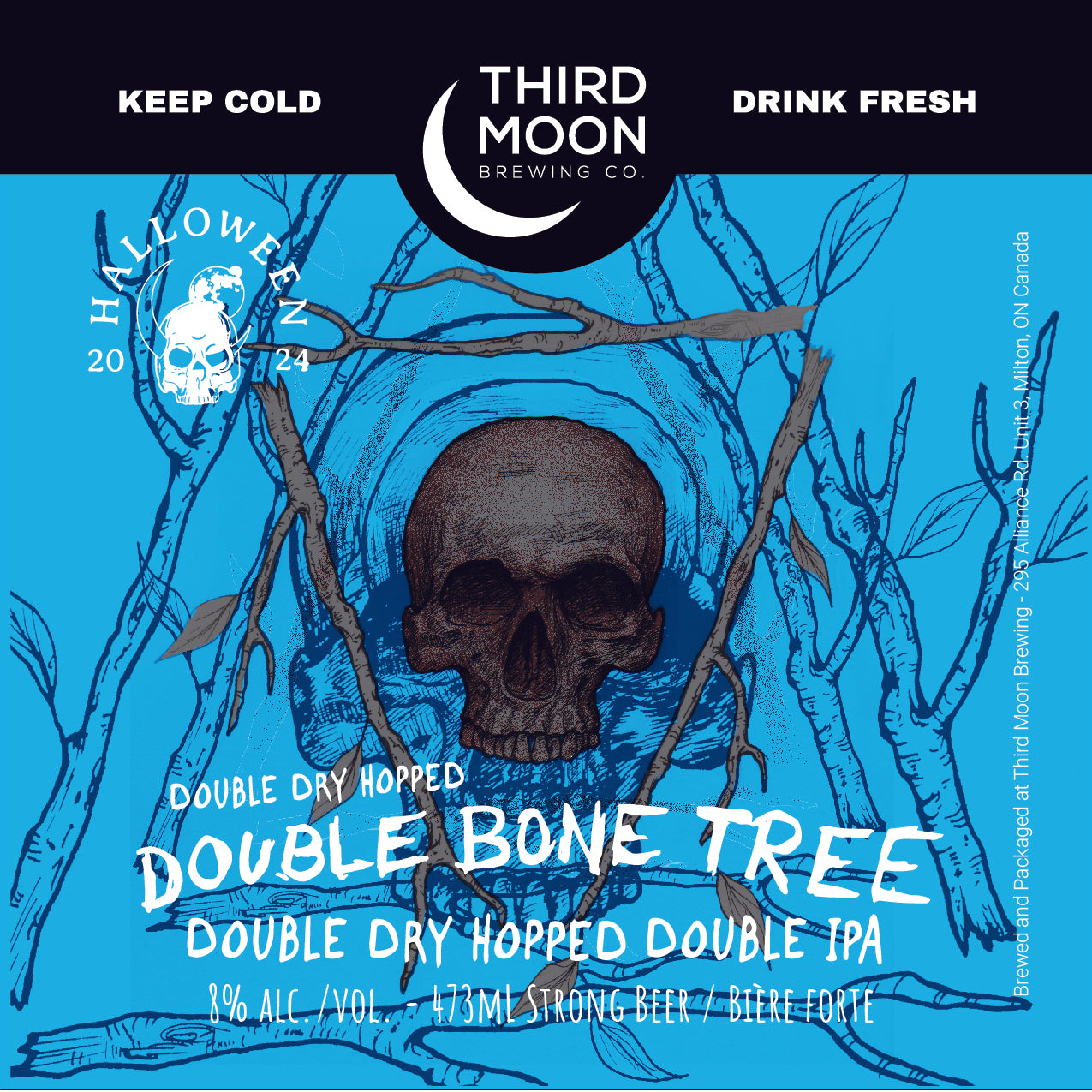 Hazy DIPA - 4-pk of "DDH Double Bone Tree" tall cans – Third Moon Brewing