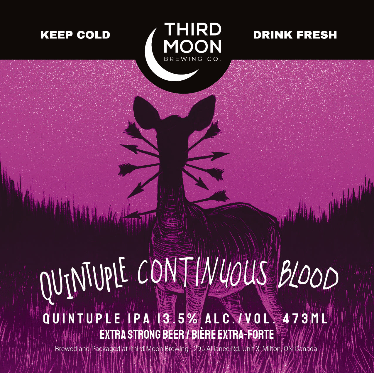 Quintuple IPA - 4-pk of "Quintuple Continuous Blood" 473mL cans – Third ...