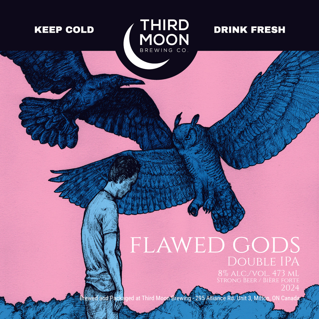 Hazy DIPA - 4-pk of "Flawed Gods" 473mL cans – Third Moon Brewing