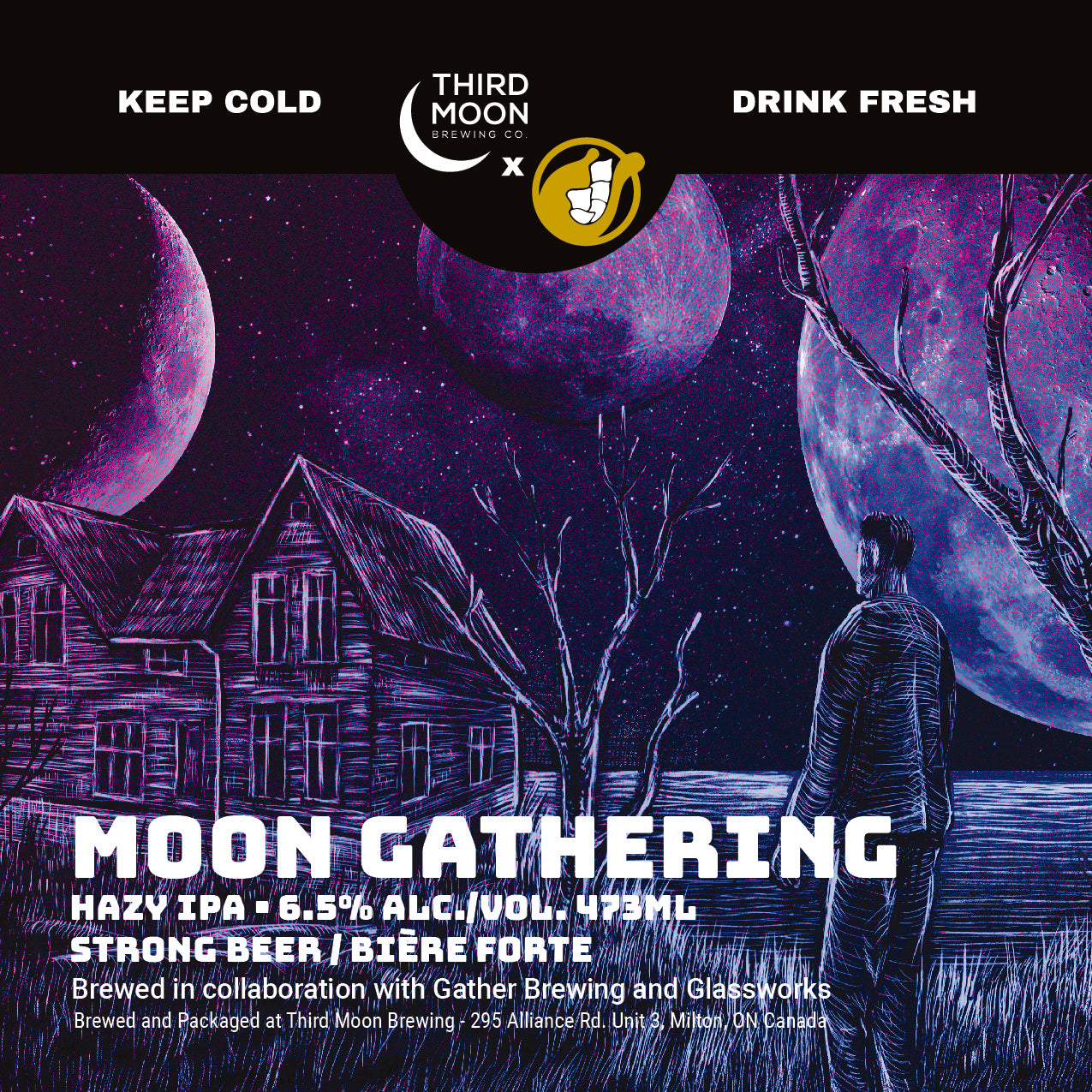 Hazy IPA - 4-pk of "Moon Gathering" 473mL cans – Third Moon Brewing