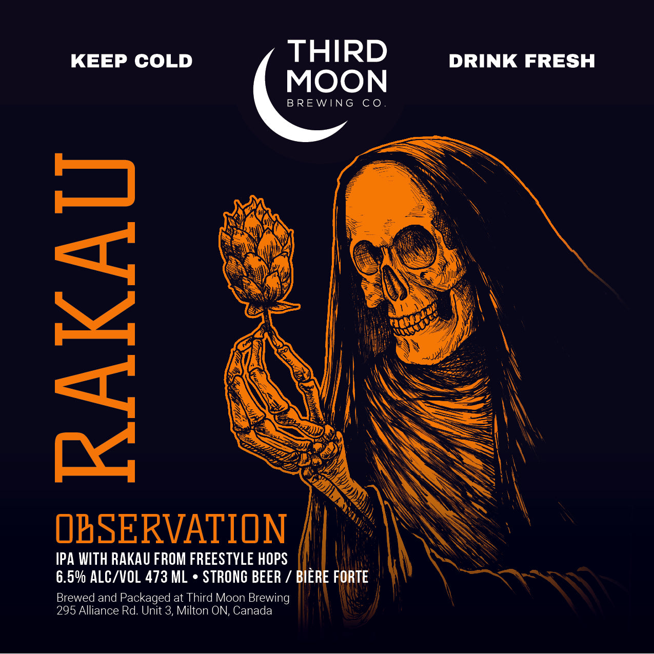 Hazy IPA - 4-pk of "Observation (Rakau)" 473mL cans – Third Moon Brewing