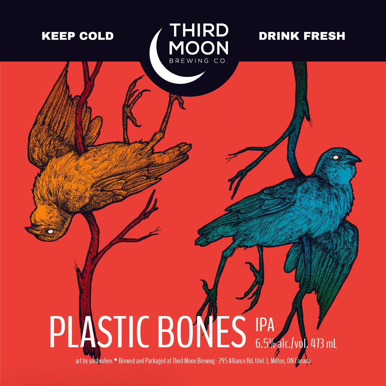 Hazy IPA - 4-pk of "Plastic Bones" tall cans – Third Moon Brewing
