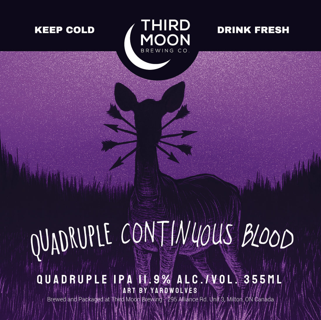 Quad IPA - 4-pk of "Quadruple Continuous Blood" 355mL cans – Third Moon ...